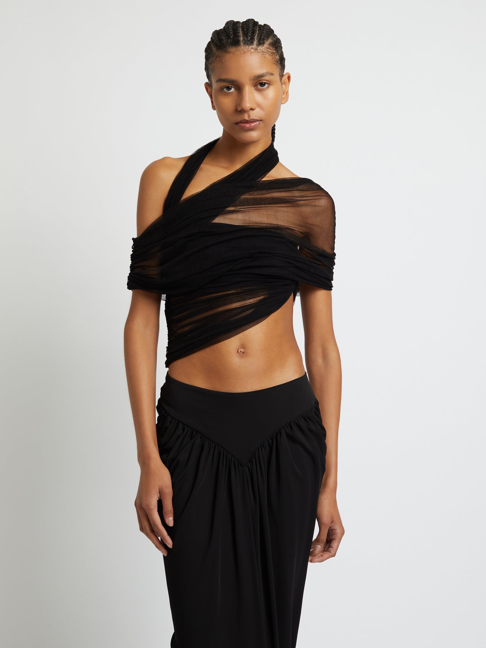 Christopher Esber | Veiled Wrap Top Black