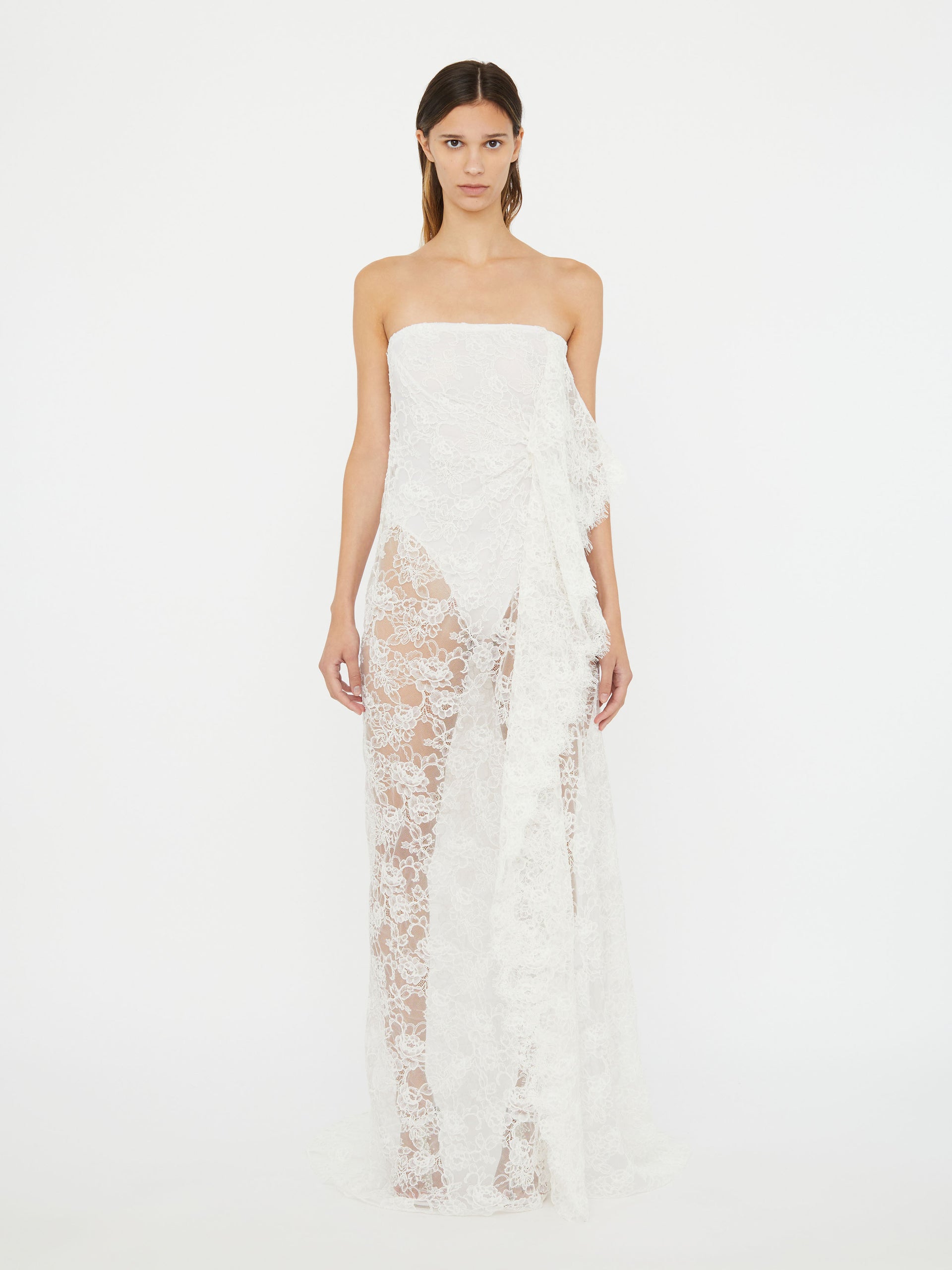 Christopher Esber | Floating Lace Strapless Gown