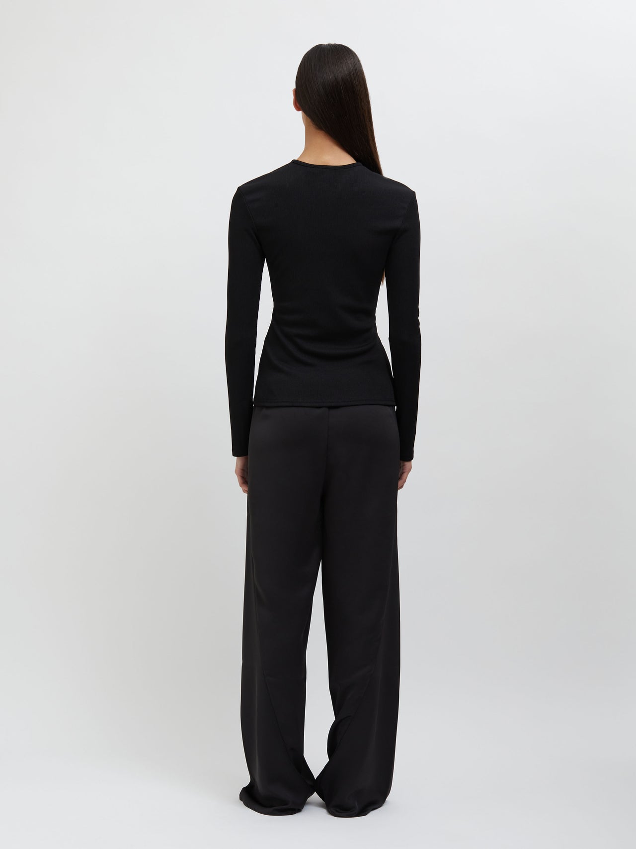 Christopher Esber | Orbit Ruched Long Sleeve Top Black